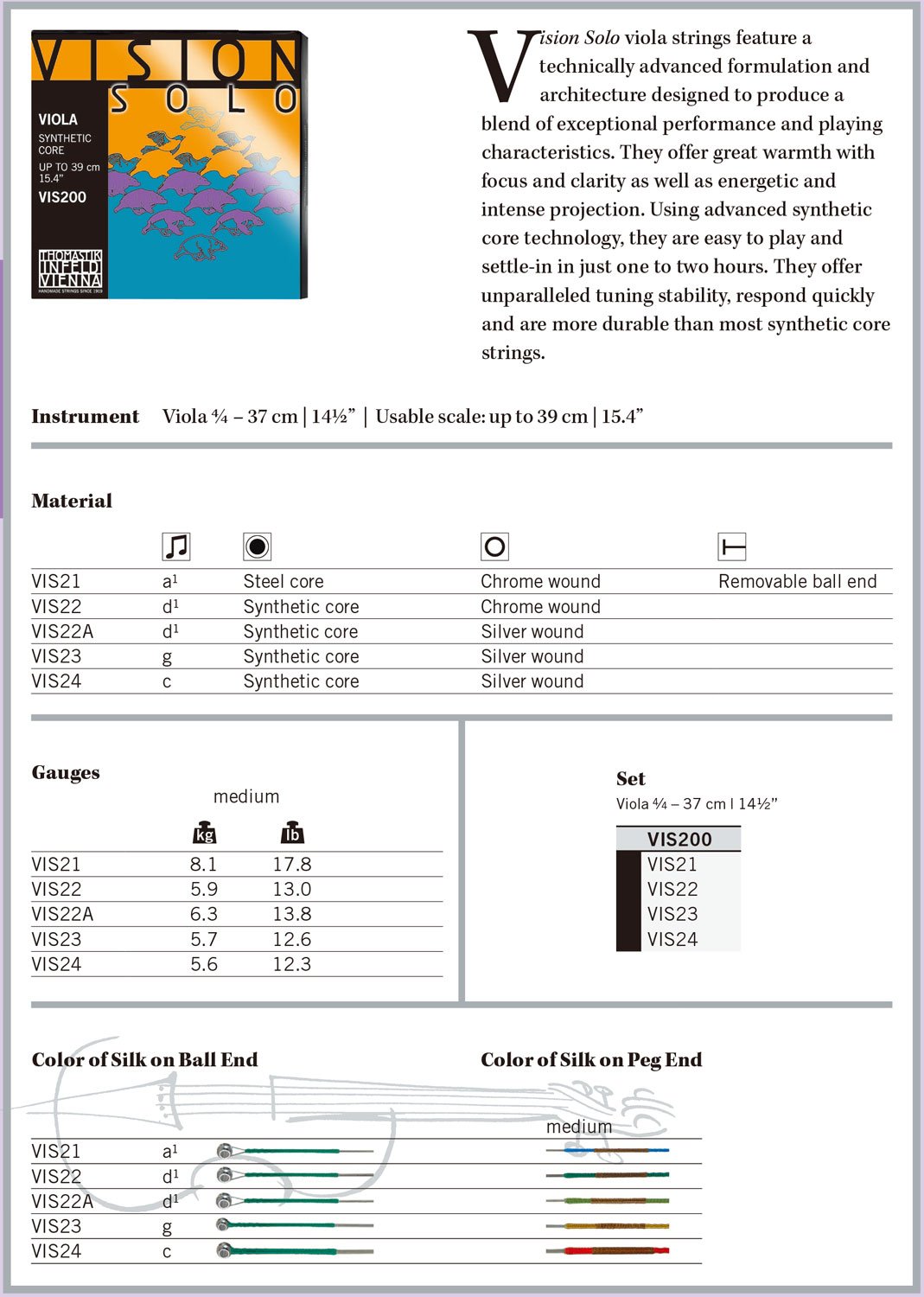 Thomastik-Infeld Viola Strings (VIS23)