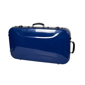 crossrock fiberglass double case-accommodates 1 violin and 15~16.5" viola-includes tsa lock, protective blanket, hygrometer, removable shoulder straps-navy blue(crf2020dvlnvbl)