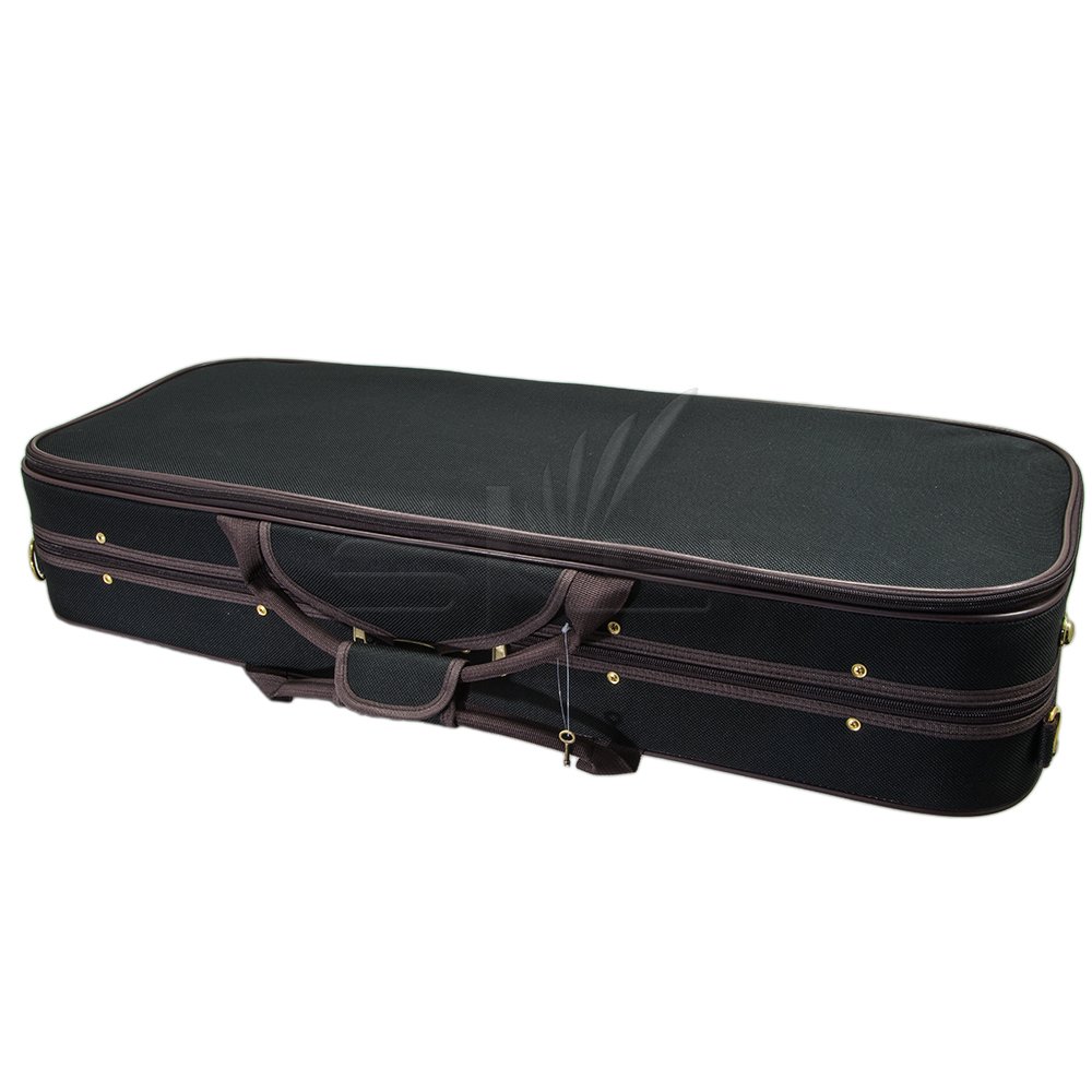 Paititi PTVAQF28 16" Professional Oblong Shape Lightweight Viola Hard Case with Hygrometer, Black/Brown