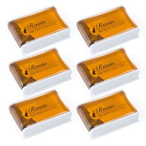 rosin, violin rosin [6 pack] cello viola rosin for violin bow, light low dust resin, violin accessories by dulphee