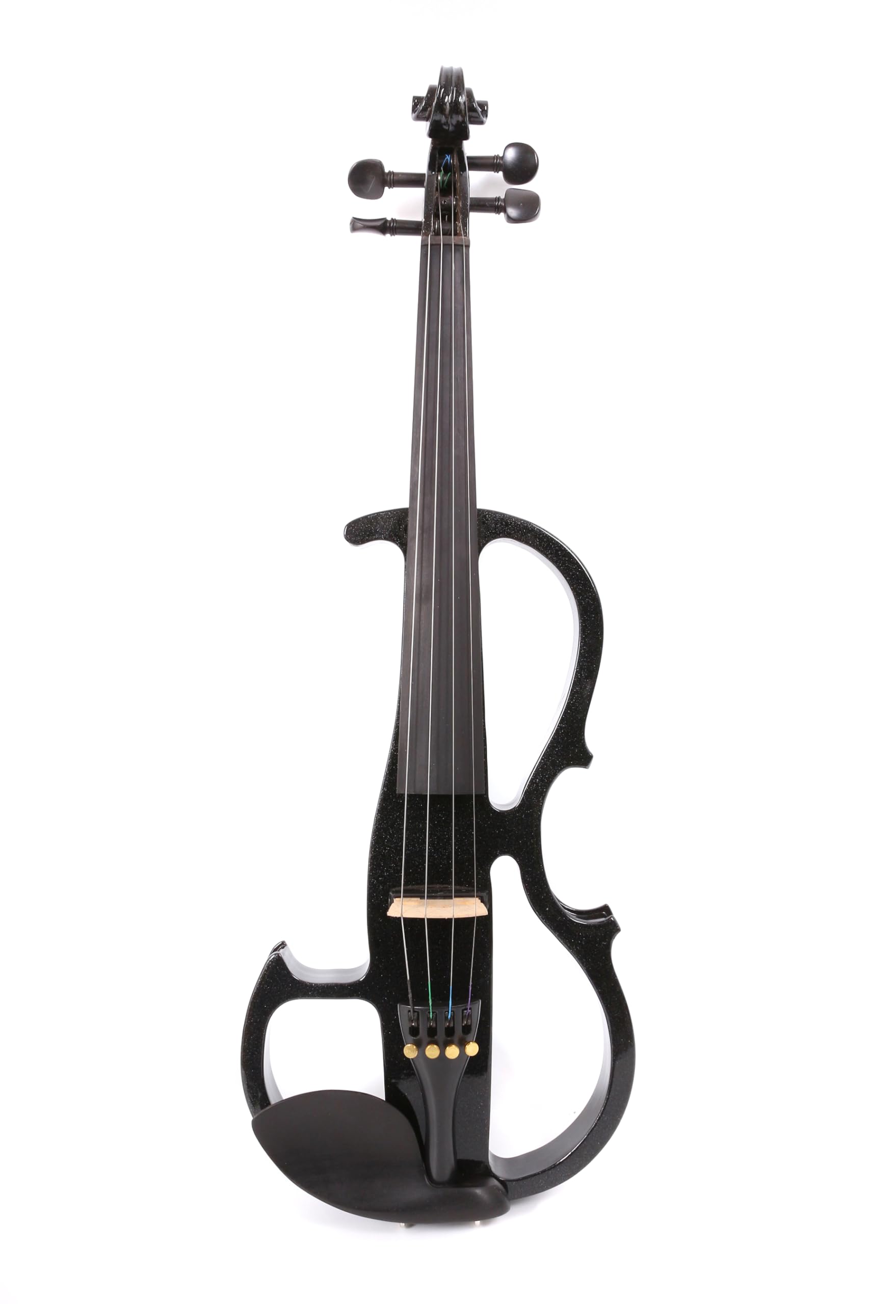 Yinfente 16inch Electric Viola solid wood with ebony viola fingerboard, chin rest, viola pegs, viola case bow, black silent voila for professional or beginners to practice (black)