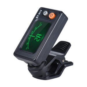 buzhi et-31v multi-function clip-on tuner automatic tuning mode for violin viola cello bass chromatic with lcd display,viola tuner