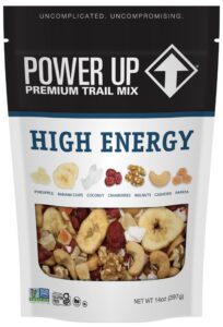 power up premium trail mix - high energy trail mix 14oz, gluten free, vegan, non-gmo