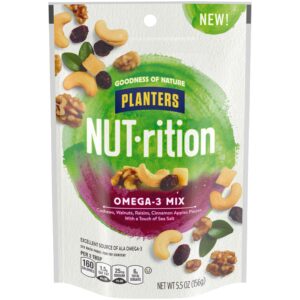 planters nutrition omega 3 snack nuts mix (5.5 oz bag)