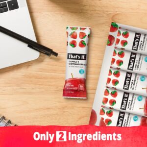 That's it. Apple + Strawberry 100% Natural Real Fruit Bar, Best High Fiber Vegan, Gluten Free Healthy Snack, Paleo for Children & Adults, Non GMO No Sugar Added, No Preservatives Energy Food (12 Pack)