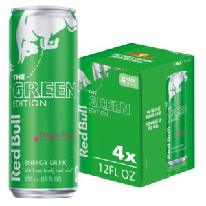 red bull green edition dragon fruit energy drink, 12 fl oz, 4 cans