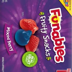 Funables Fruit Snacks, Mixed Berry Fruit Flavored Snacks, 0.8 ounce Pouches (Pack of 40)