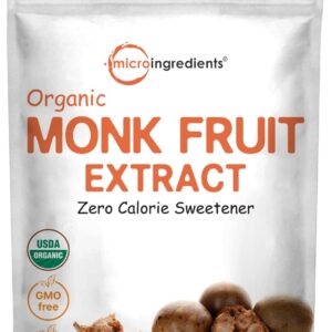 USDA Organic Monk Fruit Extract Powder with Active Mogrosides, 4 Ounce, Zero Calorie, Zero Carb, Sugar Alternative, Monk Fruit Keto Diet, Perfect Paleo & Low-Carb Dieters, Natural Sweetener, Vegan