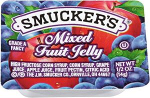 smucker's mixed fruit jelly, portion control, 0.5 ounces, 200 count