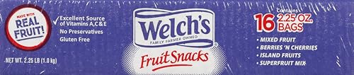 Welch's Fruit Snacks, Bulk Variety Pack with Mixed Fruit, Superfruit Mix, Island Fruits, Gluten Free, Bulk Pack, 2.25 oz (Pack of 16)