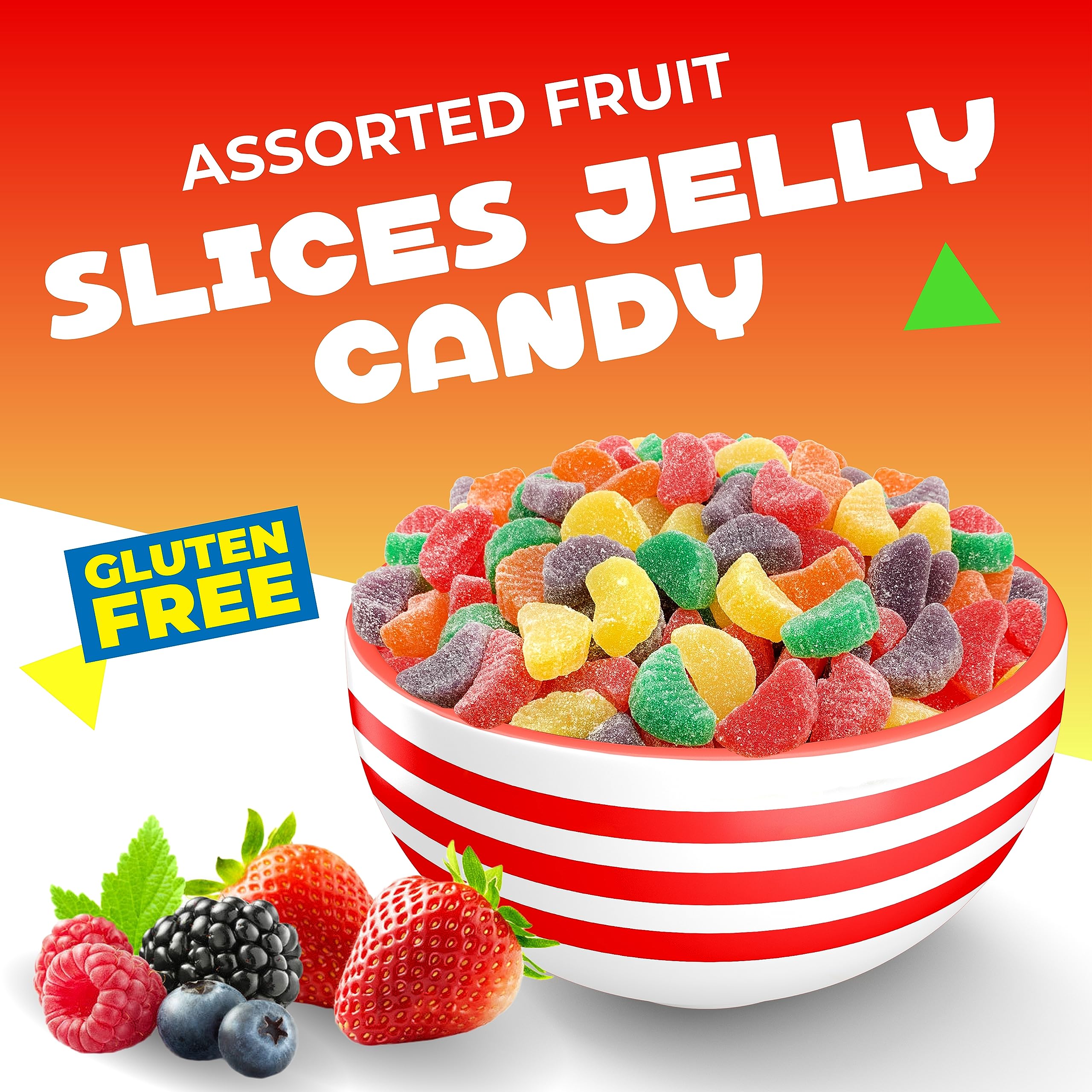 Assorted Fruit Slices Jelly Candy (2 Pound Bag)