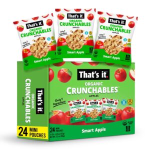 that’s it. crunchables fruit snacks for kids 100% organic apple, deliciously healthy and light, plant-based,non-gmo, gluten free, usda approved snacks 24 packs (8.5 g)