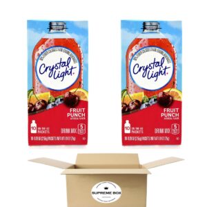 crystal light fruit punch iced tea powdered drink mix - pack of 2 (20 packets in total)