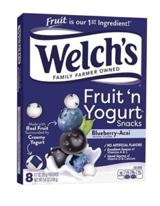 welch's blueberry-acai fruit 'n' yogurt snacks 5.6oz, one box