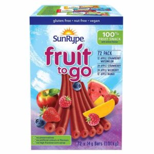 sunrype fruit to go (72ct) 14g (0.49 oz.) snacks, variety pack (imported from canada)