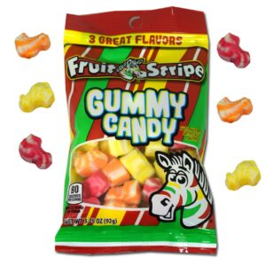 Fruit Stripe Zebra Gummy Candy, 3.25oz