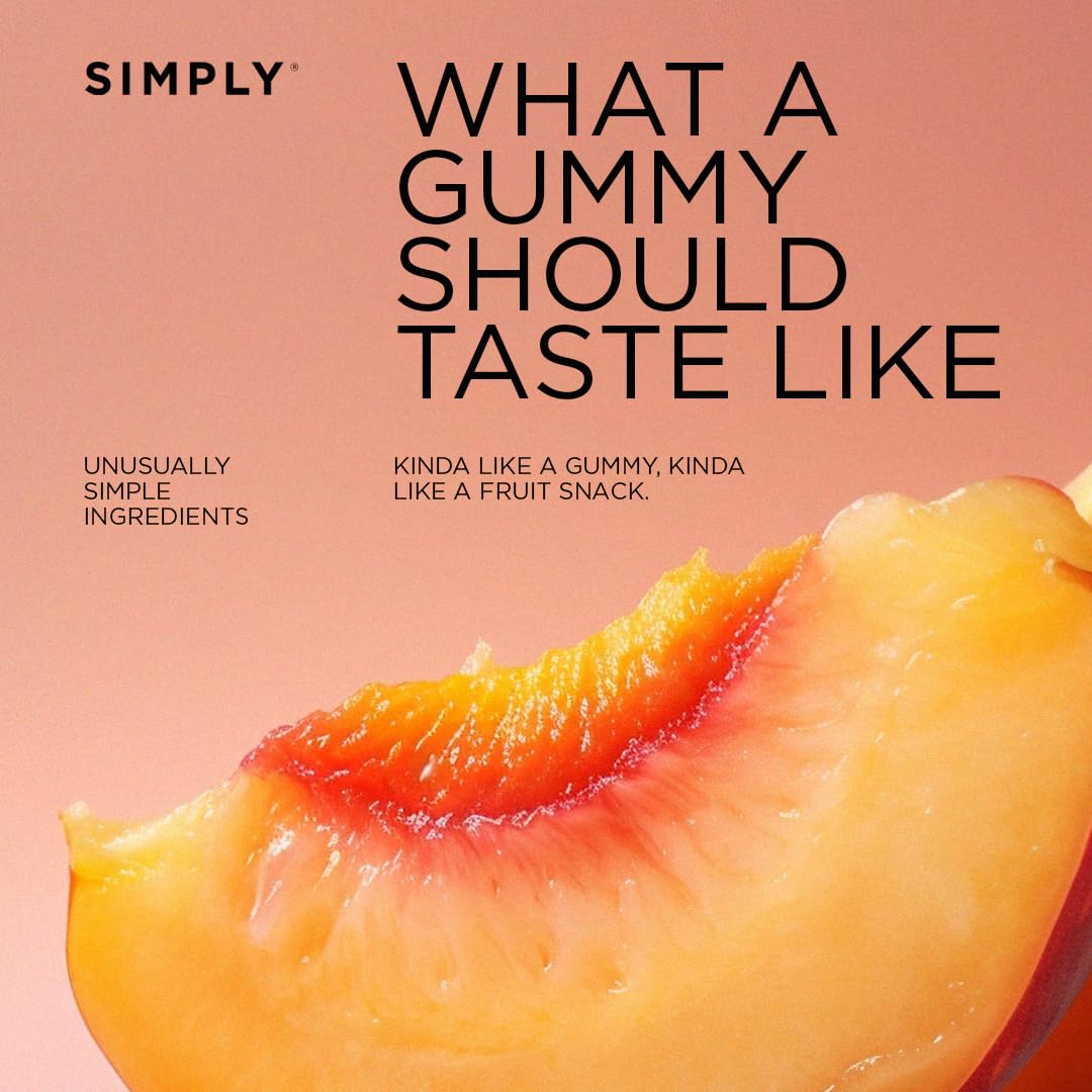 Simply Really Real Gummies | Made with Real Fruit | Peach and Raspberry | 5.3 oz (Pack of 2) | No Cane Sugar + Gluten Free + Kosher