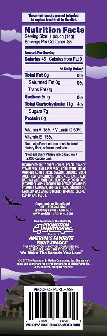 Halloween Treats Fruit Snack Welch's Gummy Flavor | 85 Fun Size Pouch - 0.5 Ounce Each | Shapes - Ghost Bat Jack-O-Lantern Witches Haunted House | Trick Treat Party Event - Muchai Card & Bag Included