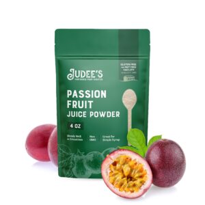 judee's passion fruit juice powder 4 oz - delicious and 100% gluten-free and keto-friendly - blends well in smoothies and drinks - great for baking and flavoring