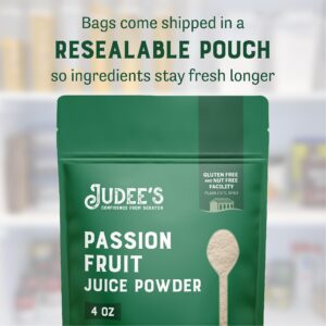 Judee's Passion Fruit Juice Powder 4 oz - Delicious and 100% Gluten-Free and Keto-Friendly - Blends Well in Smoothies and Drinks - Great for Baking and Flavoring