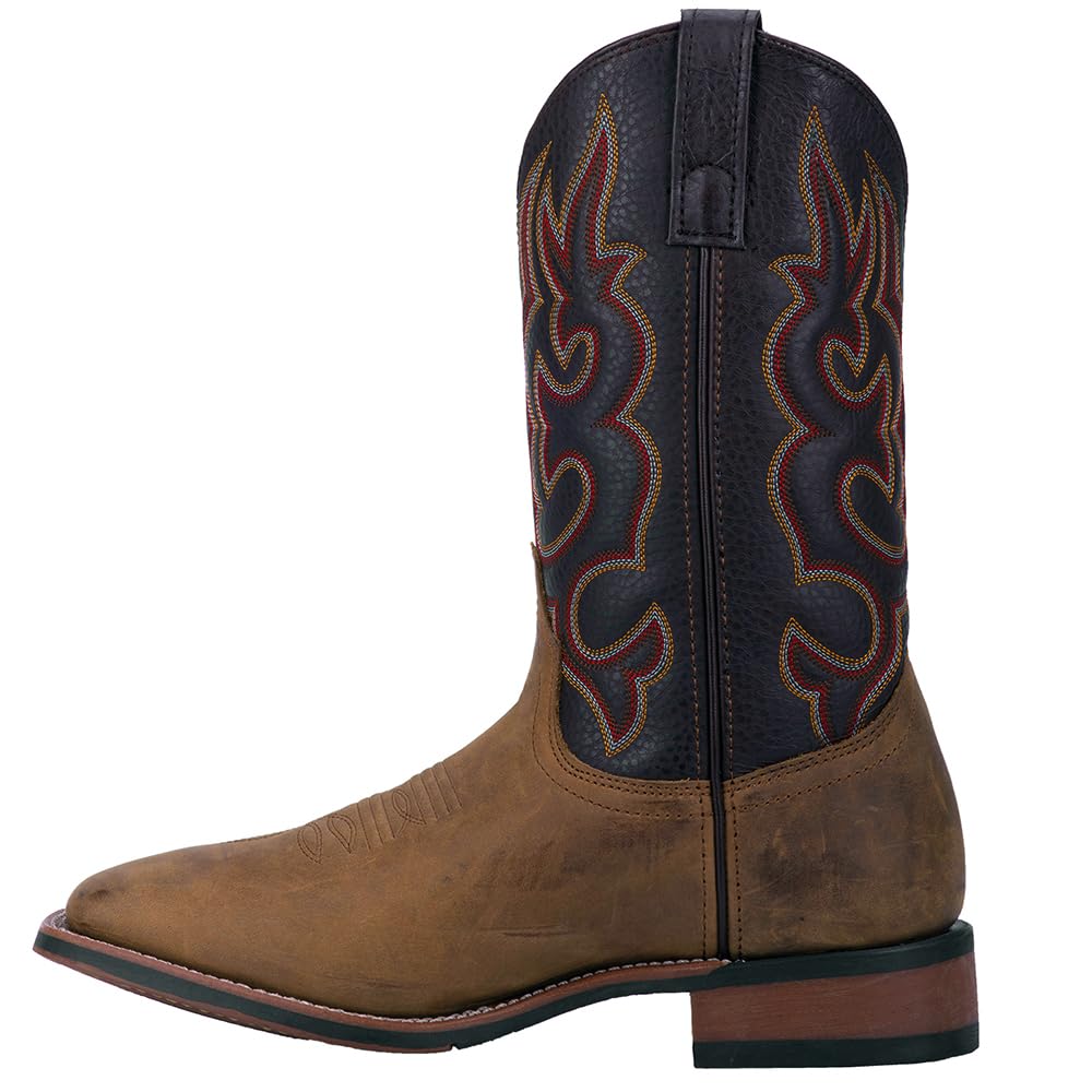 Laredo Mens Lodi Square Toe Roper Dress Boots Mid Calf - Brown - Size 10.5 D