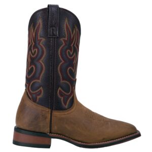 Laredo Mens Lodi Square Toe Roper Dress Boots Mid Calf - Brown - Size 10.5 D