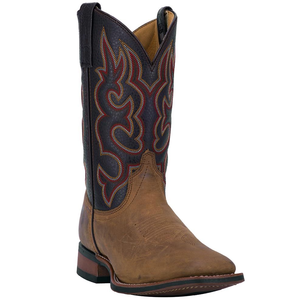 Laredo Mens Lodi Square Toe Roper Dress Boots Mid Calf - Brown - Size 10.5 D