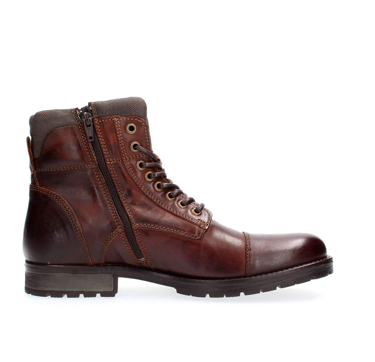 JACK & JONES Men's Biker Boots, Brown Brown Stone Brown Stone, 7