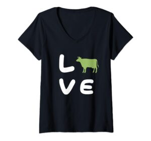 womens love oxs t-shirt funny ox v-neck t-shirt