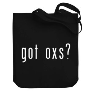 teeburon got oxs? linear canvas tote bag 10.5" x 16" x 4"