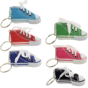 Zugar Land 12 Pack Random Colors. Miniature Sneaker Shoes Keychains (3") 6 Colors: Pink, Light Blue, Green, Red, Blue, Black. Backpacks, Key Chains (12 Pack - Random Colors)