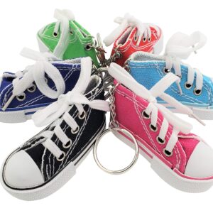 Zugar Land 12 Pack Random Colors. Miniature Sneaker Shoes Keychains (3") 6 Colors: Pink, Light Blue, Green, Red, Blue, Black. Backpacks, Key Chains (12 Pack - Random Colors)