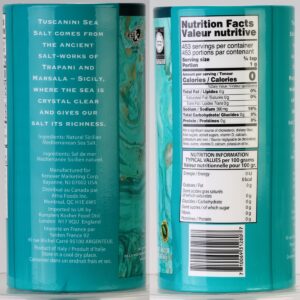 Tuscanini, Coarse Mediterranean Sea Salt, 16oz Tube, From Sicily Italy