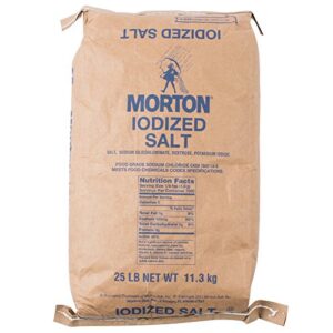 morton table salt, iodized, 25 pound