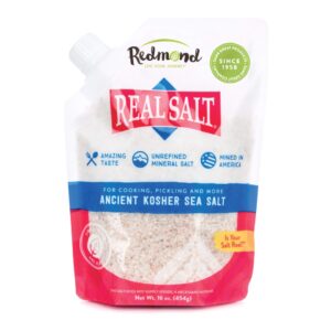 redmond real sea salt - natural unrefined gluten free kosher, 16 ounce pouch (1 pack)