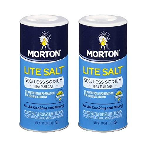 Morton Lite Salt, With Half The Sodium Of Table Salt, 11 oz (2pack)