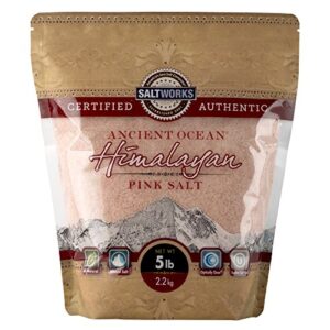 saltworks ancient ocean himalayan pink salt, fine grain, 5 pound bag