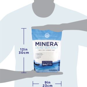 Minera Dead Sea Salt, 100% Pure & Natural, (3 x 5 lbs.) Fine Grain (0-1.7 -4mm) Bulk Bag, Easily Dissolving Dead Sea Salts for Soaking & Bathing, Skin Nourishing Fine Sea Salt, Unscented