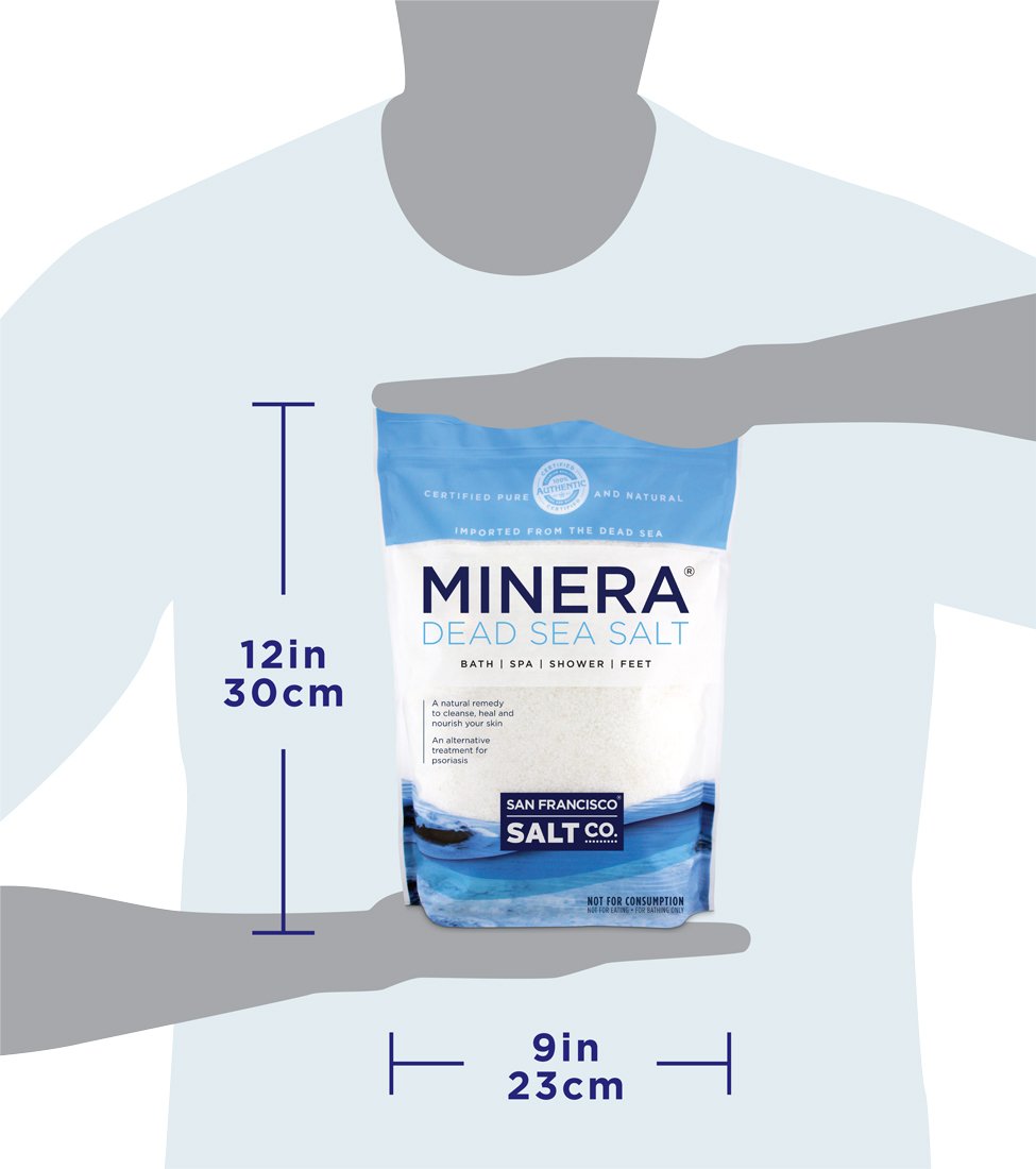 Minera Dead Sea Salt, 100% Pure & Natural, (3 x 5 lbs.) Fine Grain (0-1.7 -4mm) Bulk Bag, Easily Dissolving Dead Sea Salts for Soaking & Bathing, Skin Nourishing Fine Sea Salt, Unscented