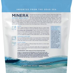 Minera Dead Sea Salt, 100% Pure & Natural, (3 x 5 lbs.) Fine Grain (0-1.7 -4mm) Bulk Bag, Easily Dissolving Dead Sea Salts for Soaking & Bathing, Skin Nourishing Fine Sea Salt, Unscented