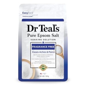 dr teal's pure epsom salt soak, fragrance free, 4 lbs