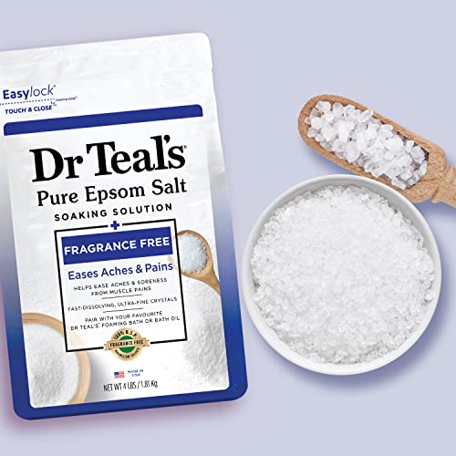 Dr Teal's Pure Epsom Salt Soak, Fragrance Free, 4 lbs