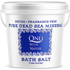 pure dead sea salt, 5lb-fine bath salts for soaking, highest mineral content, acne eczema psoriasis treatment, 21 essential minerals, fragrance-free