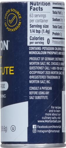 Morton Salt Substitute, Sodium Free, 3.12 Ounce