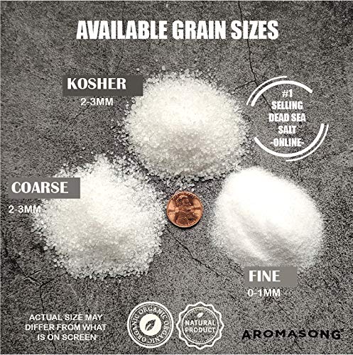 Aromasong 100% Natural Sea Salt, Kosher Salt Grain, Large Bulk 2.43 Lb Resealable Bag, All Natural, Unrefined, Gluten Free, Grinder Refill, Sea Salt for Daily Cooking or To Use as Pickling Salt…