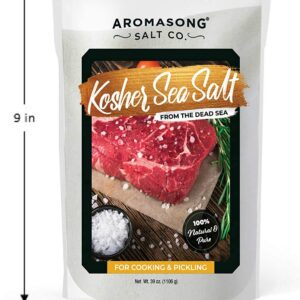 Aromasong 100% Natural Sea Salt, Kosher Salt Grain, Large Bulk 2.43 Lb Resealable Bag, All Natural, Unrefined, Gluten Free, Grinder Refill, Sea Salt for Daily Cooking or To Use as Pickling Salt…