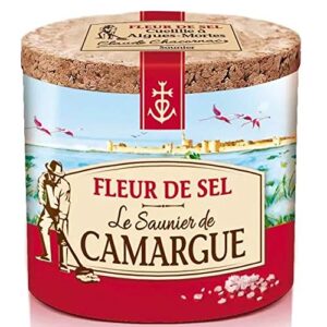 le saunier de camargue fleur de sel sea salt, 4.4 ounce canisters (4 pack)