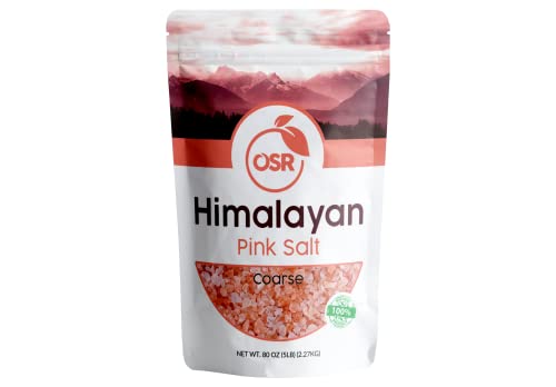 OSR Chef Himalayan Pink Salt | Coarse 5 lbs Bag (Pack of 1) | Hand Extracted at the foothill of Himalayan Range | Earthy Flavor | Nutrient and Mineral Dense | For Grinders and Salt Mills