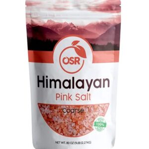 OSR Chef Himalayan Pink Salt | Coarse 5 lbs Bag (Pack of 1) | Hand Extracted at the foothill of Himalayan Range | Earthy Flavor | Nutrient and Mineral Dense | For Grinders and Salt Mills