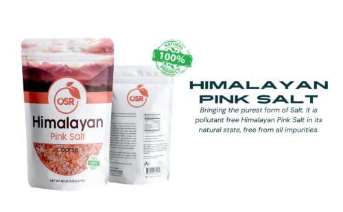 OSR Chef Himalayan Pink Salt | Coarse 5 lbs Bag (Pack of 1) | Hand Extracted at the foothill of Himalayan Range | Earthy Flavor | Nutrient and Mineral Dense | For Grinders and Salt Mills